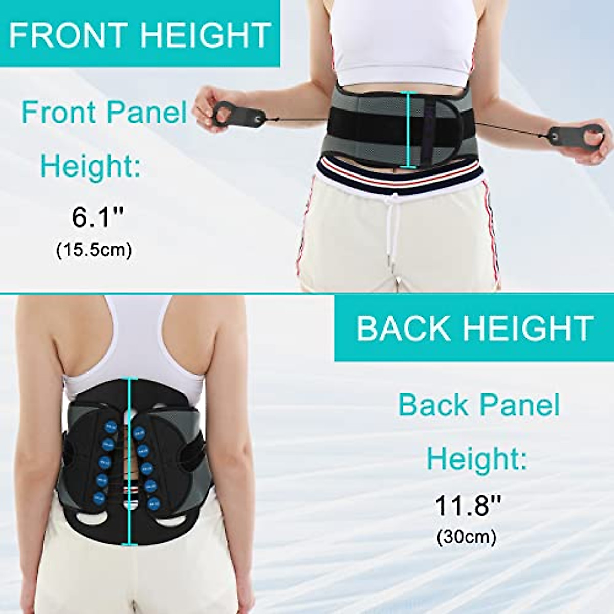LSO Back Brace with Removable Decompression Panel Back Support& Back Cover for Free,Pulley System Lumbar Support Belt for Sciatica Pain, Disc Injury and After Laminectomy or Spinal Fusion Surgery(L)