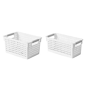 Cosmetics Storage Organizer 2pcs Multipurpose Sundries Baskets Desktop Organizers Storage Baskets (White) Jewelry Organizer Clear