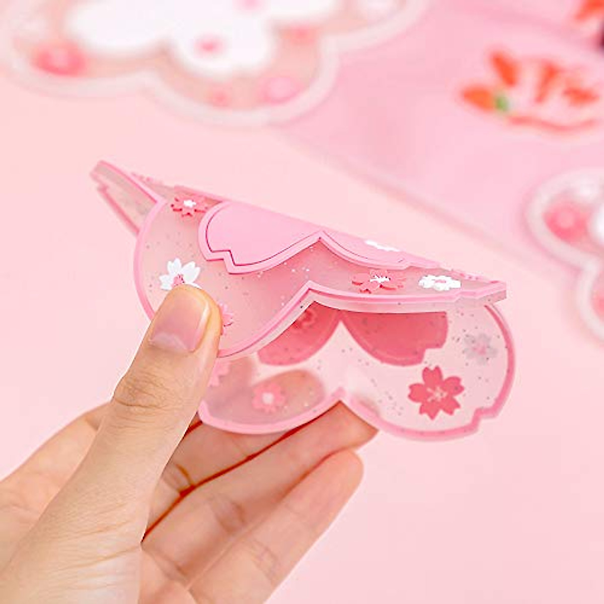 Sakura Coffee Cup Mat Kawaii Coaster 2PCS Cute Cherry Blossom PVC Home Tea Mug Pink Flower Pattern Durable Anti-Skid Pot Bowl Pad Placemat for Desk Drink Table Decor Kawaii Accessories (Small)