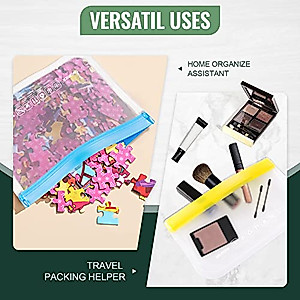 Dishwasher Safe Reusable Storage Bags, 10Pack Leakproof Reusable Freezer Bags, BPA Free PEVA Reusable Sandwich Bags, Food Storage Bags(10Pack-3 Gallon + 4 Sandwich + 3 Snack)