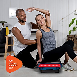 LifePro Rumblex 4D Pro Vibration Plate - Whole Body Vibration Platform Exercise Machine - Home Workout Equipment for Weight Loss, Toning & Wellness - Full Bundle of Bands, Straps & Accessories (Blue)