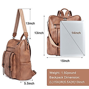 CLUCI Backpack Purse for Women Leather Backpack Purse Travel Fashion Convertible Designer Ladies Shoulder Bags