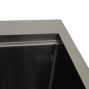 STARSTAR Workstation Ledge Top Mount/Drop-in Matte Black 304 Stainless Steel Single Bowl For Kitchen,Yard, Office, Bar, Laundry Sink (18 x 18 x 10)