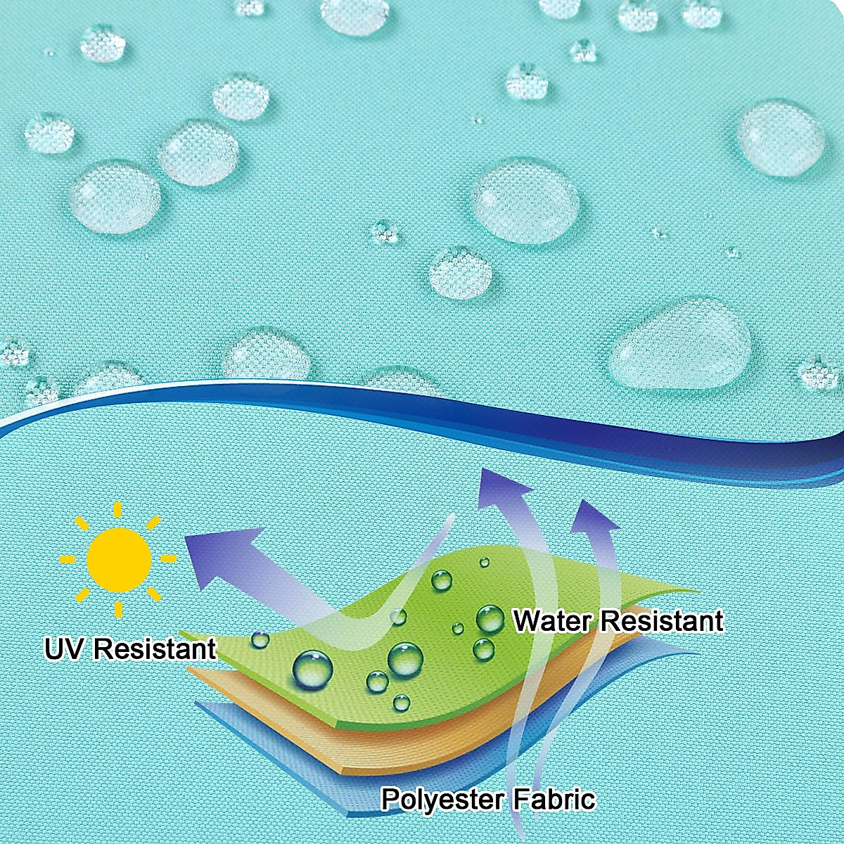 Topotdor Outdoor Deep Seat Cushion Set,Waterproof Outdoor Chair Cushions and Back Cushion for Patio Furniture with Fade Resistant Removable Cover with Adjustable Straps,24"x24"x4" Teal