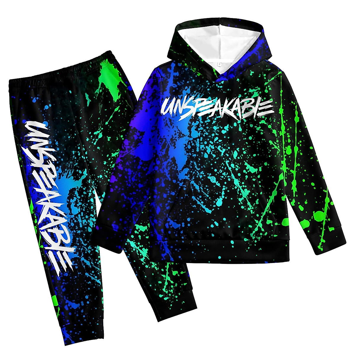 zboivfg Kids Boys' Game Hoodie Hooded With Sweatpants Suit Pullover Sweatshirt Tracksuit Set 2 Piece Medium