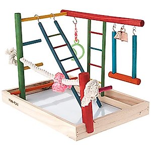 Penn-Plax Bird Life Wooden Playpen – Perfect for Cockatiels and Conures – Large
