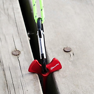 TRIWONDER Fish Bone Nails with Carabiner Clips, Deck Plank Road Camping Rope Buckle Tent Windproof Rope Fishbone Stakes Cord Hook Aluminum Anchor Buckle (Black Nails + Carabiners - 6Pcs)