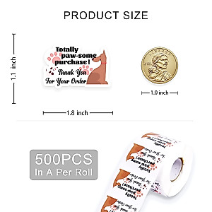 Dog Stickers Thank You for Business,Dog Stickers,Funny Totally Paw-Some Purchase Dog Small Business Stickers,Thank You for Your Order Stickers 500 PCS