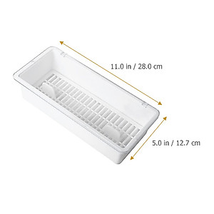 Cabilock Box Chopsticks Box Drain Box Flatware Tray Chopsticks Metal Cutlery Case Containers with Lids Kitchen Drawer Organizer Spoon Tray Straw White Kitchenware Pp Household