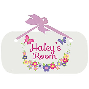 Personalized Bright Butterflies Door Hanger Plaque
