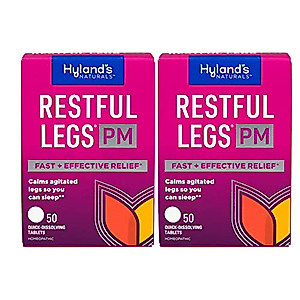 Hyland's Restful Legs PM Quick Dissolving Tablets - 50 Tablets, Pack of 2