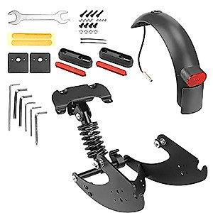 YBang Rear Suspension Kit with Mudguard and LED Taillight for Segway Ninebot Max G30 Electric Scooter Shockproof Vibration Damper Accessories (Black)