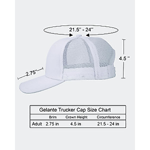 Gelante Mesh Trucker Baseball Cap Structured Front Panel Wholesale LOT 12 Pack TR001 White