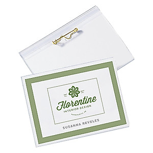 Avery 74549 Name Badge Kit,Easy Pkt,Pin,Top Load,2-1/4-Inch x3-1/2-Inch,100/BX,WE