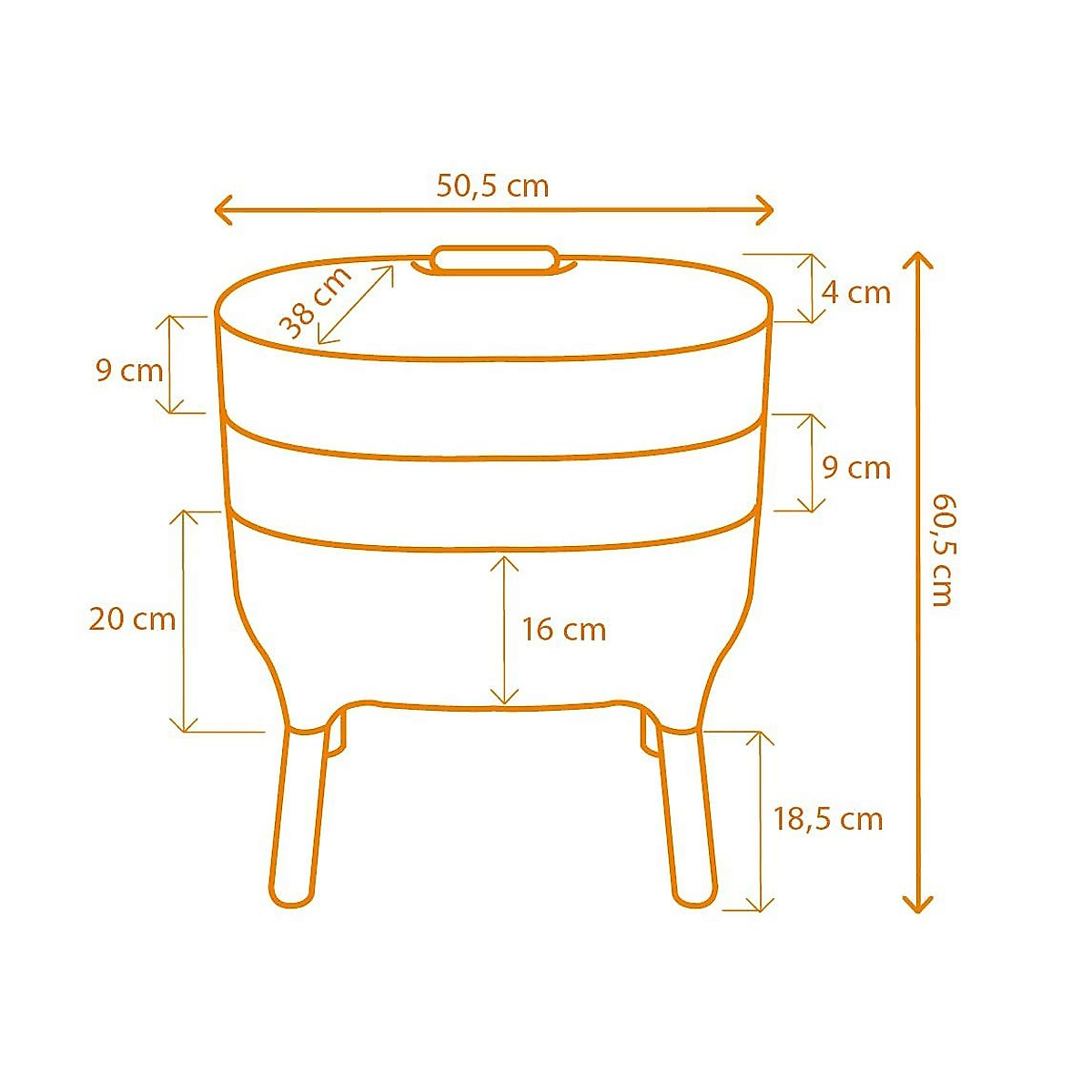 Urbalive Grey, Complete Kit | Wormery, Worm Farm, composter Design | Starter Substrate | Hemp mat + Shovel | Interior, Balcony and Garden