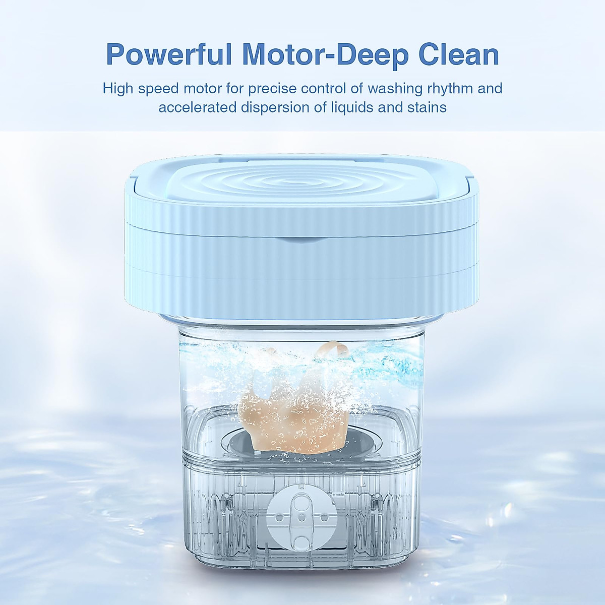 Portable Washing Machine, 10L Mini Washing Machine for Camping, 3 Modes Foldable Mini Washer Deep Cleaning Baby Clothes Underwears Socks Towels for RV Travel Dorm Apartment Laundry