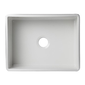 ALFI brand AB506-W 26-Inch Decorative Lip Single Bowl Fireclay Farmhouse Kitchen Sink, White