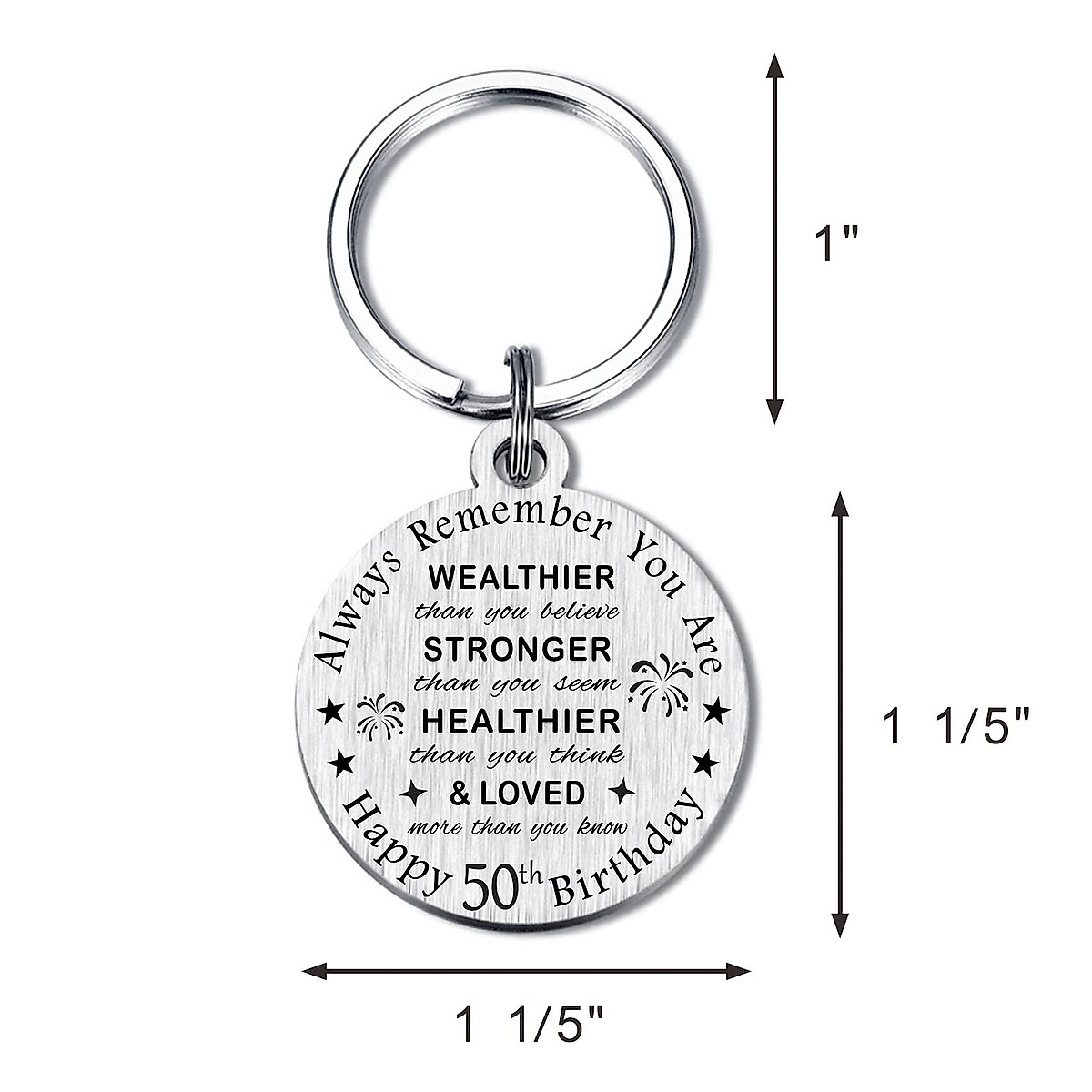 SOUSYOKYO 50th Birthday Gifts for Women Men 1973 Keychain, Female 50 Years Old Birthday Gifts ideas, Happy 50th Birthday Decoration Stuff Present Male