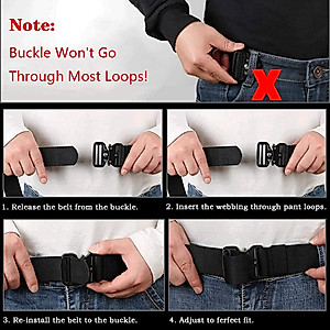 MOZETO Tactical Belts for Men Military Style Work Hiking Riggers Web Gun Belt with Heavy Duty Quick Release Metal Buckle
