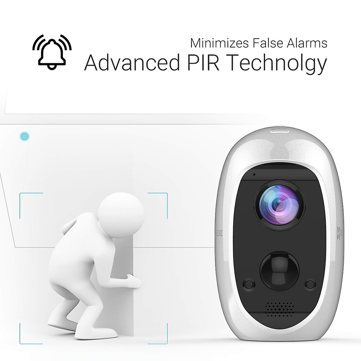 EZVIZ C3A - 100% Wire-Free 1080p Security Camera, Two-Way Audio, PIR Motion Detection, 25ft Night Vision