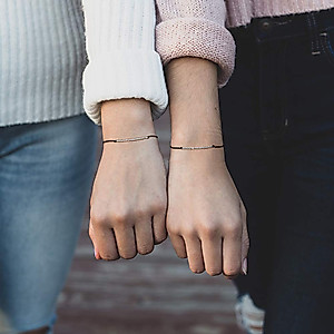 IEFWEEL Morse Code Bracelets for Women, S925 Sterling Silver Inspirational Morse Code Bracelets Friendship Gifts for Women Jewelry Gifts for Friends Female Friend Gifts for Her Friendship Bracelets