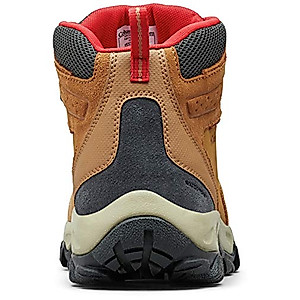 Columbia Men's Newton Ridge Plus II Suede Waterproof Hiking Boot, elk/Mountain red, 12