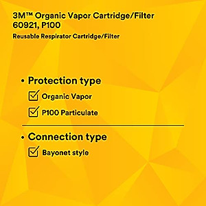 3M Personal Protective Equipment 60921, P100 Respirator Cartridge ...
