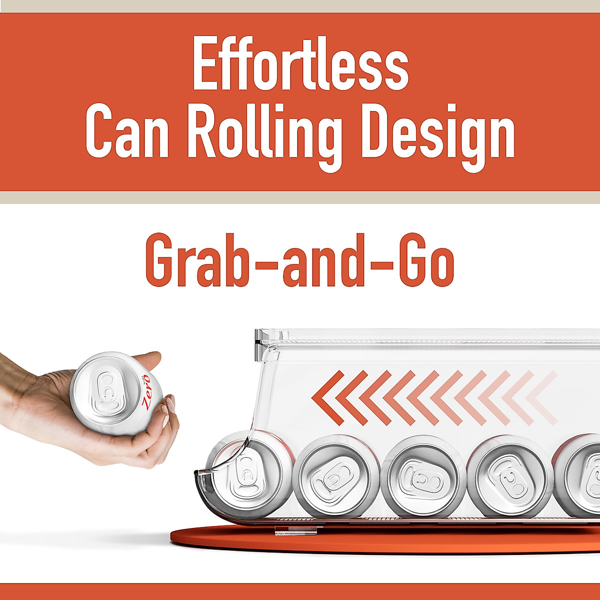 Cabinize Set of 2 Stackable Drink Can Organizer for Fridge, Freezer, Kitchen, Countertops, Cabinets - Soft Drink Holder for Refrigerator with Lid, Soda Can Dispenser, BPA Free, Holds 9 Cans Each