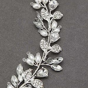 SWEETV Bridal Headpiece for Wedding Silver Crystal Bridal Hair Accessories for Wedding Headband for Women Hair Pieces