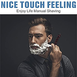 Professional Men's Straight Razor Barber Straight Edge Folding Razor (Red Handle Razor)