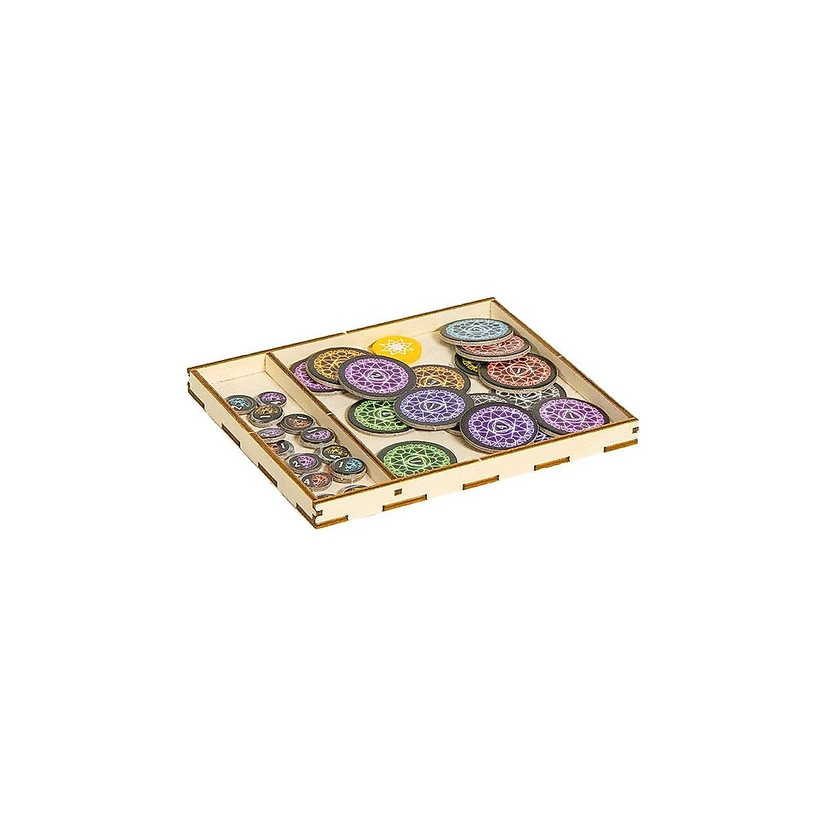The Broken Token Game Organizer Compatible with Gloomhaven - Wooden Game Organizing Box with Multiple Trays and Dividers