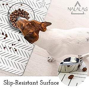 NALALAS Bohemian Large Waterproof Dog Mat - Food & Water Pet Food Mat, Cat Food Mat, Dog Food Mat for Floors - Waterproof Nonslip Eco-Friendly Pet Dog Placemats - Food & Water Dog Bowl Mats 16.5"x28"