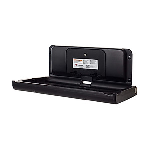 Foundations 200-EH-02 Ultra Horizontal Wall Mounted Baby Changing Station, Polyethylene with Heavy Duty Stainless Steel Hinge, Built-in Liner Dispenser, Two Bag Hooks - Black