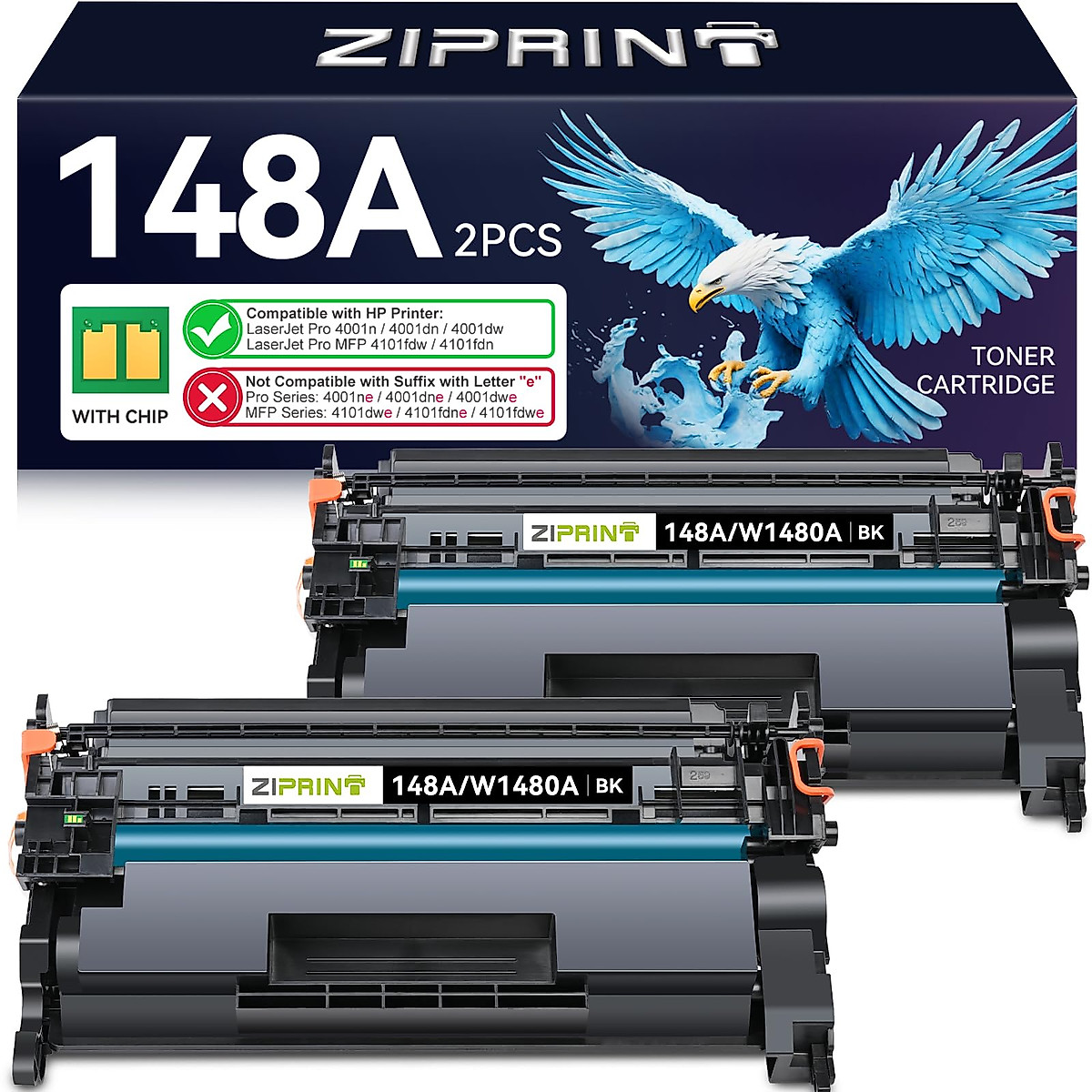 ZIPRINT Compatible Toner Cartridge Replacement for HP 94A CF294A use with HP Laserjet Pro M118dw MFP M148dw MFP M148fdw Printer (Black, 2-Pack)