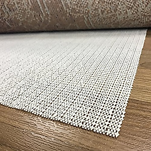 Superior Premium Easy Install Light-Weight Strong Grip Textured Rubber, Reversible Beige Hard Floor Surface Protection Area Rug Pad, 9' x 12', cream