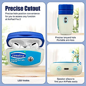 Case for AirPods Pro 2 Case 2022,8 in 1 Cartoon Funny AirPods Pro 2nd Generation Case with Cute Kawaii bear Lucky Ball Keychain Silicone Protective Cover for Apple AirPod Pro 2 Case Women Boys-Vaselin