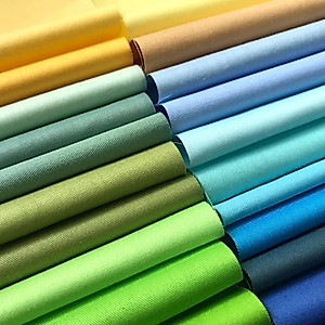 Misscrafts 50pcs Top Cotton Craft Fabric Bundle Squares Fat Quarters Quilting Fabric Pure Colour for Sewing Crafting Patchwork DIY Scrapbooking (20x20cm)