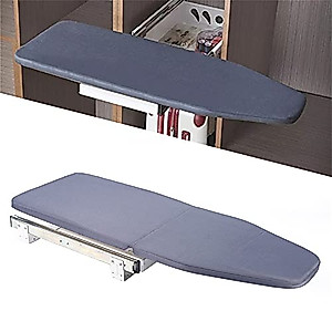 LGODDYS Folding Ironing Board Retractable Pull Out Ironing Board Closet Sliding Out Swivel Iron Board Space Saving Tabletop Small Ironing Board (Grey)