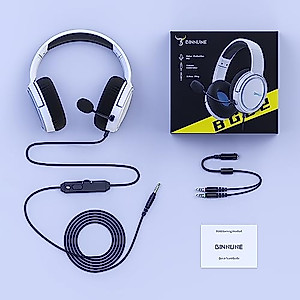 BINNUNE Gaming Headset with Mic for PS5 Xbox Series S|X PS4 Xbox One PC Switch, Wired Audifonos Gamer Headphones with Microphone Playstation 4|5 Xbox 1