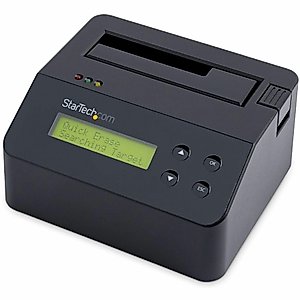 StarTech.com Single Bay Hard Drive Eraser, Standalone HDD/SSD Disk Wiper/Sanitizer, 4Kn, USB 3.0 to SATA III, 9 Erase Modes, LCD, RS232 Printer Port, Hardware Erasing Tool, TAA Compliant (SDOCK1EU3P2)