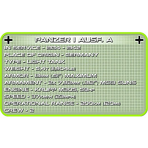 COBI 2534 Panzer I Ausf.A Building Blocks, Grey, Multicolor