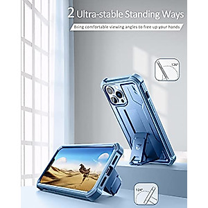 Dexnor for iPhone 13 pro max Case 6.7 Inch 2021, [Built in Screen Protector and Kickstand] Heavy Duty Military Grade Protection Shockproof Protective Cover for iPhone 13 pro max,Sierra Blue