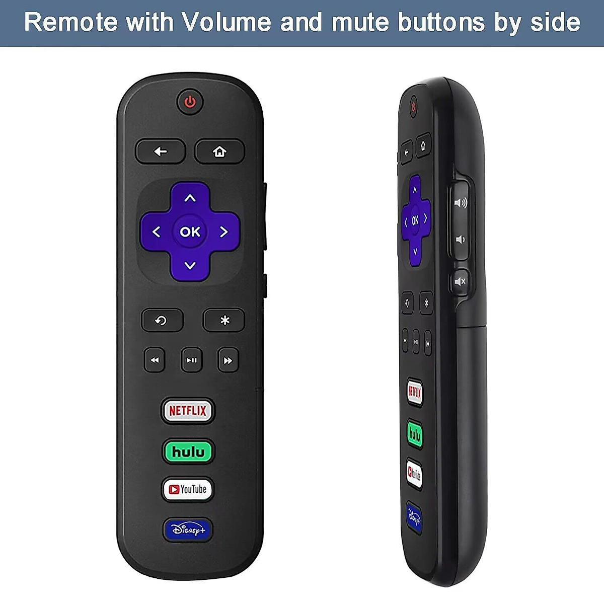 Replacement Remote Control for Roku TV, Compatible with TCL Roku/Hisense Roku/Element Roku/Insignia Roku/JVC Roku/Onn Roku/Philips Roku/RCA Roku/Sharp Roku/Westinghouse Roku Series Smart TVs, 2 Pack