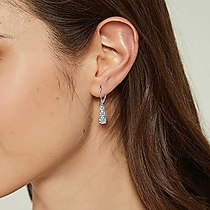 925 Sterling Silver Cubic Zirconia Leverback Drop Earrings Cz Dangle Earrings for Women