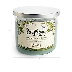 Bayberry Fir Natural 3 Wick Candle, Essential Fragrance Oils, 100% Soy, Phthalate & Paraben Free, Clean Burning, 14.5 Oz.