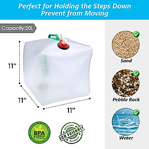 2Pack Swimming Pool Ladder Weights, Universal Step SandBag, Plastic Fillable Anchor Bag Container Steps Weight Stair Weights for Above Ground Entry System (11x11 Inches), Clear