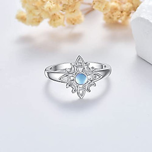 LONAGO Witches Knot Moonstone Ring 925 Sterling Silver Wicca Moon Irish Celtic Band Ring Jewelry Gifts for Women (7)