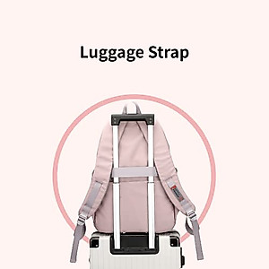 Aesthetic Laptop Backpack Kawaii Backpack Back to School Anti Theft Slim Durable Backpack with Large Capacity (Pink)
