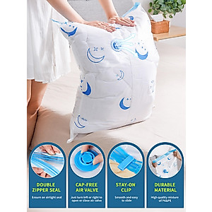 Vacuum Storage Bags with Electric Air Pump, 20 Pack (4 Jumbo, 4 Large, 4 Medium, 4 Small, 4 Roll Up Bags) Space Saver Bag for Clothes, Mattress, Blanket, Duvets, Pillows, Comforters,Travel, Moving