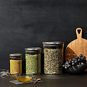 OXO 3 Piece Food Storage POP Glass Container Set - 0.6, 1.5, and 3.3 Quart